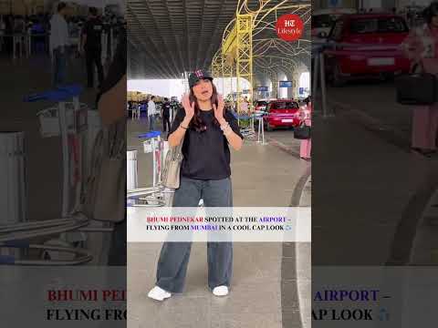 Bhumi Pednekar spotted at the airport flying from Mumbai in a cool cap look