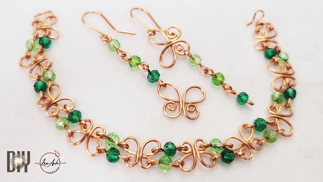 Make simple butterfly bracelet | DIY jewelry with wire and beads 1051