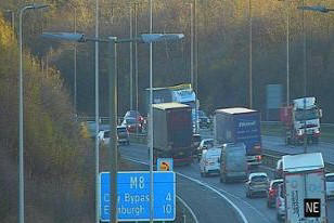 Overrunning roadworks near Edinburgh on the M8 cause morning rush hour ...