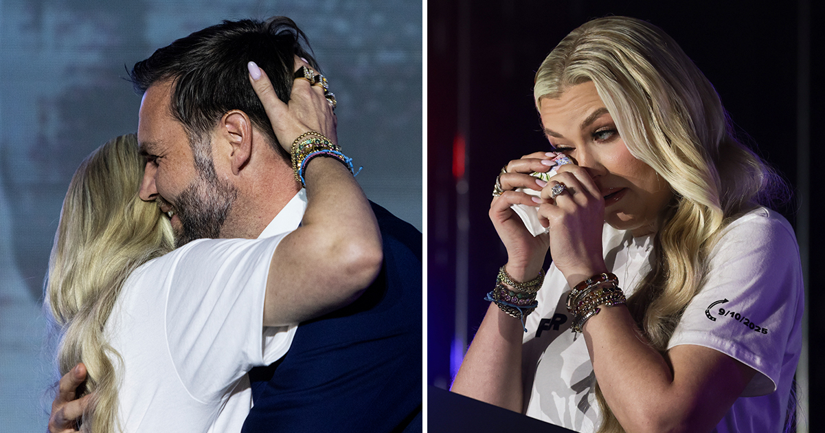 Erika Kirk reveals what JD Vance whispered in her ear during ...