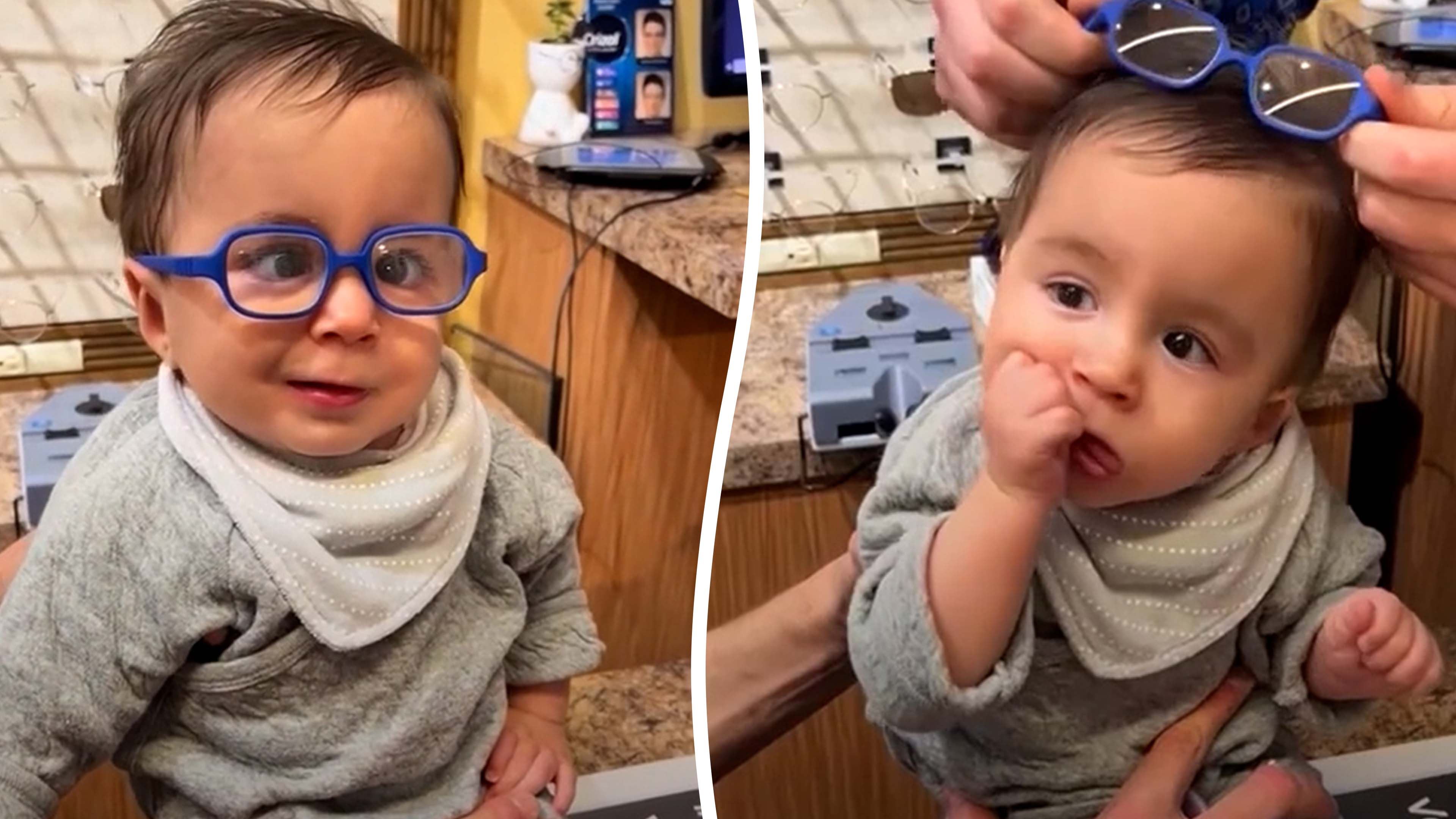 La réaction adorable d'un bébé qui voit correctement pour la première fois