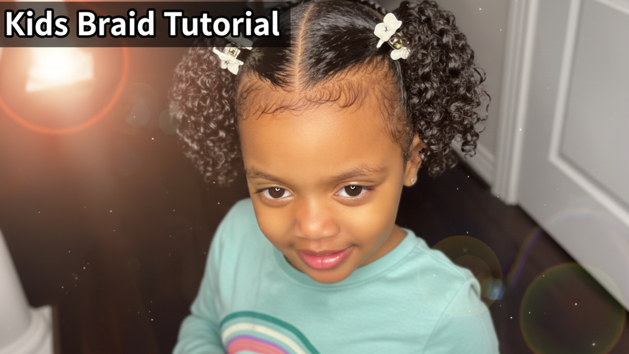 Cute Bunny Outline Braid on Toddler – Step-by-Step Kids Braid Tutorial