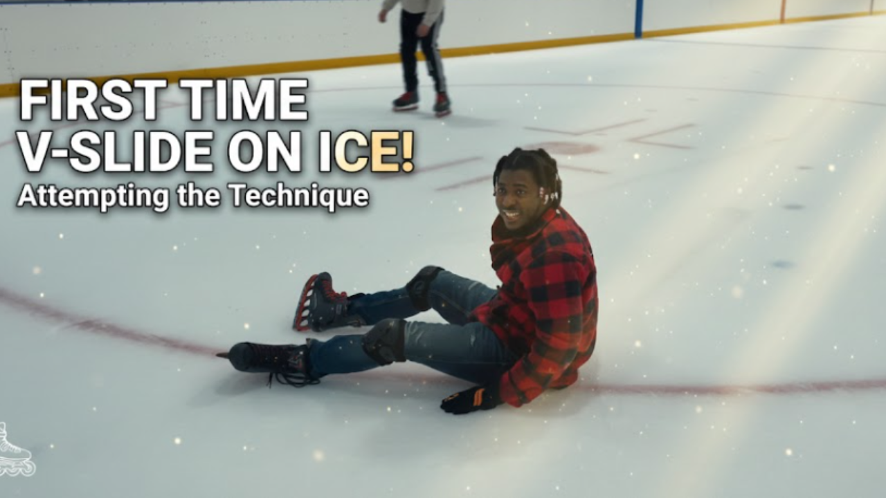 Trying the V Slide on Ice for the First Time — Hilarious & Challenging!