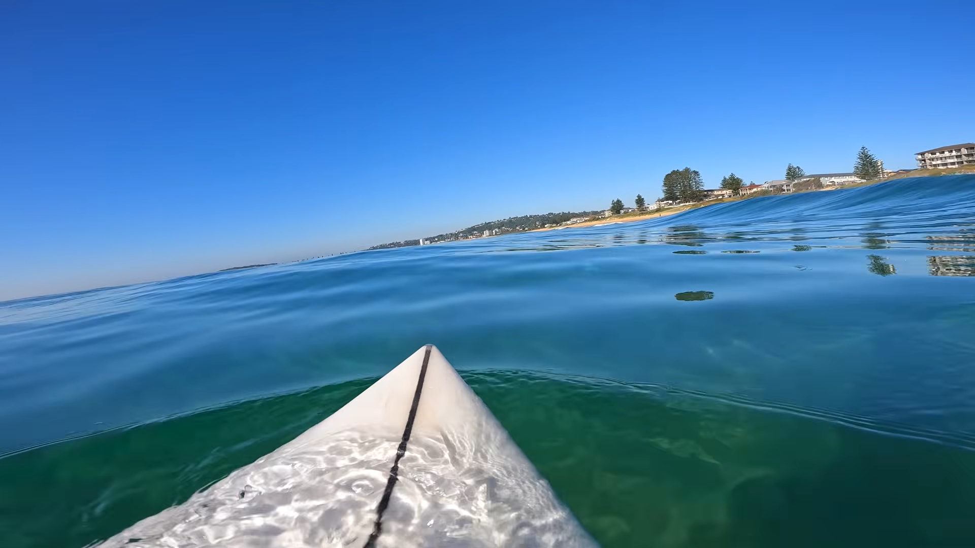 The ocean went completely glassy at sunrise and he was the only surfer ...