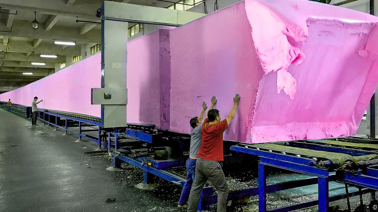 Exploring the large factory that manufactures oversized foam mattresses ...