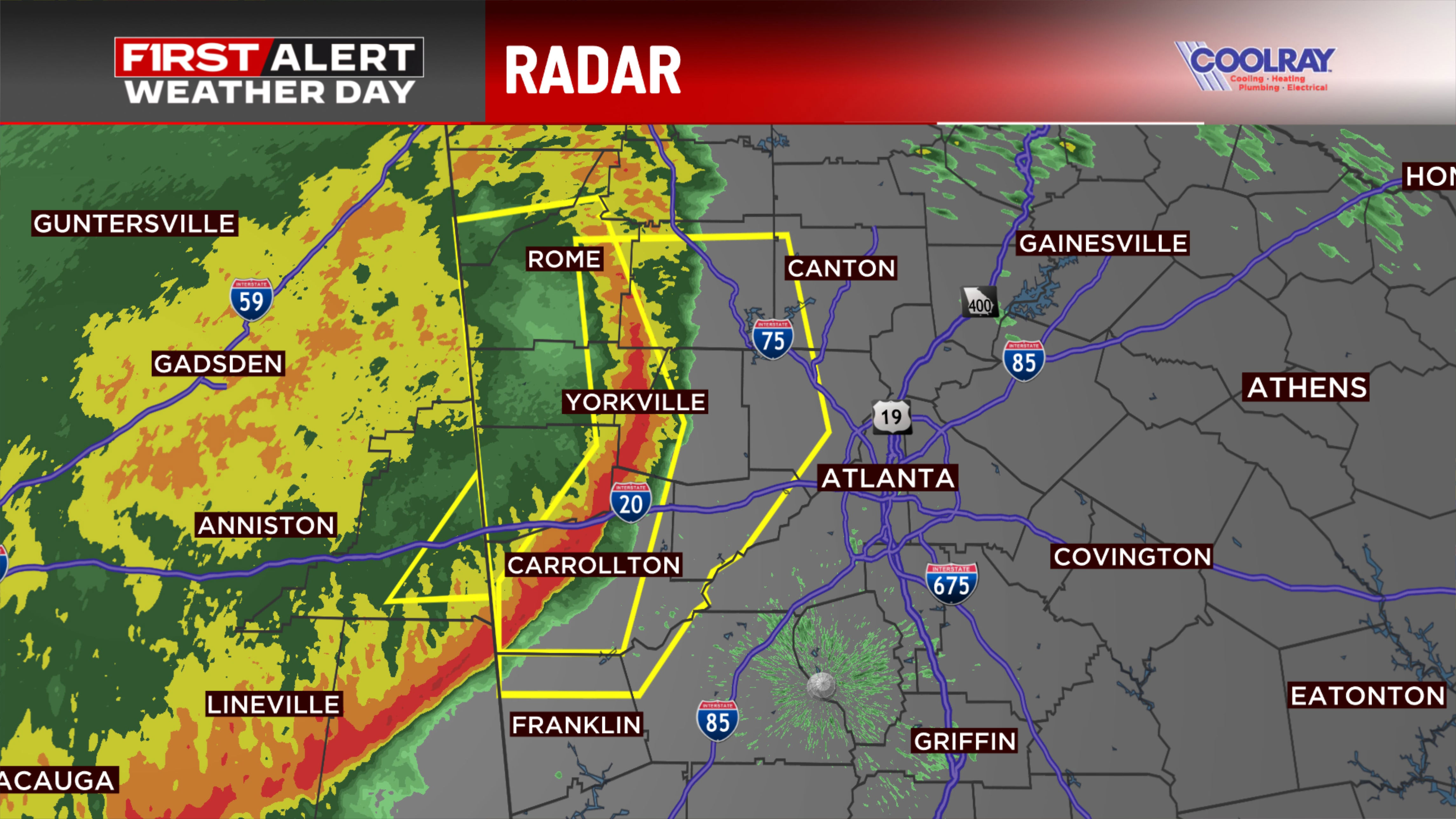 UPDATES: Cold front bringing more rain, storms through north Georgia