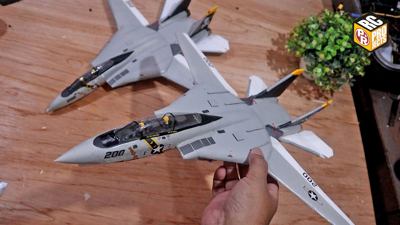 Build a small F-14 Tomcat RC plane from styrofoam – complete tutorial