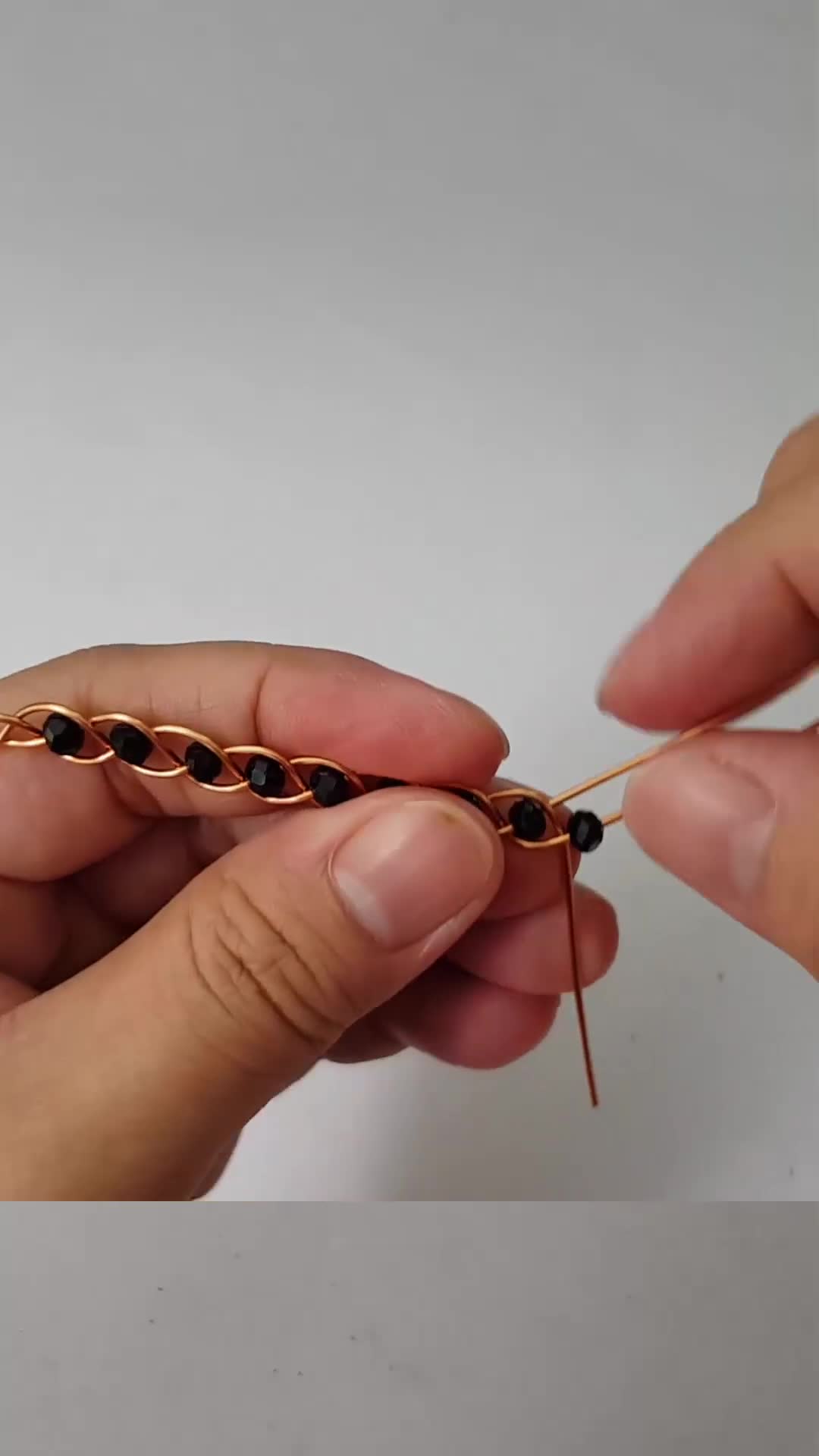 Handmade ring with beads - 3 strand braid ring from copper wire #diy # ...