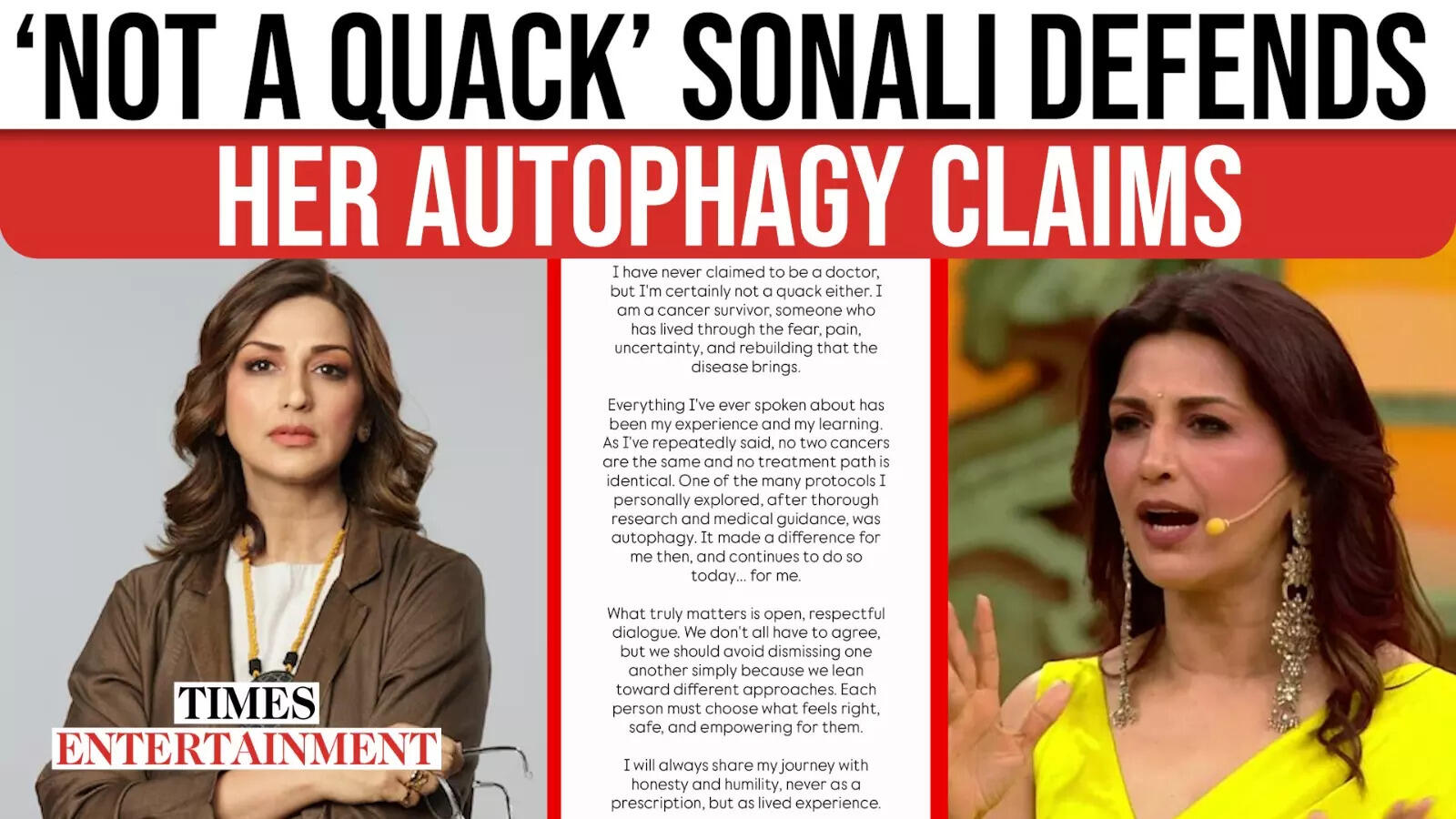 Sonali Bendre Hits Back At Backlash Over Favouring Autophagy!