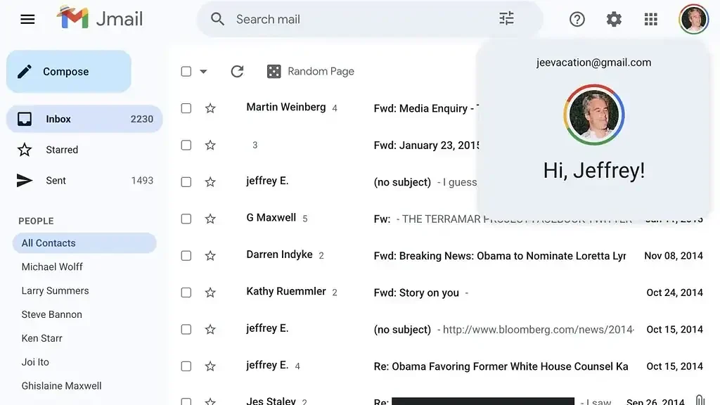 Two Programmers Built a Fake Gmail That Lets You Read Jeffrey Epstein’s ...