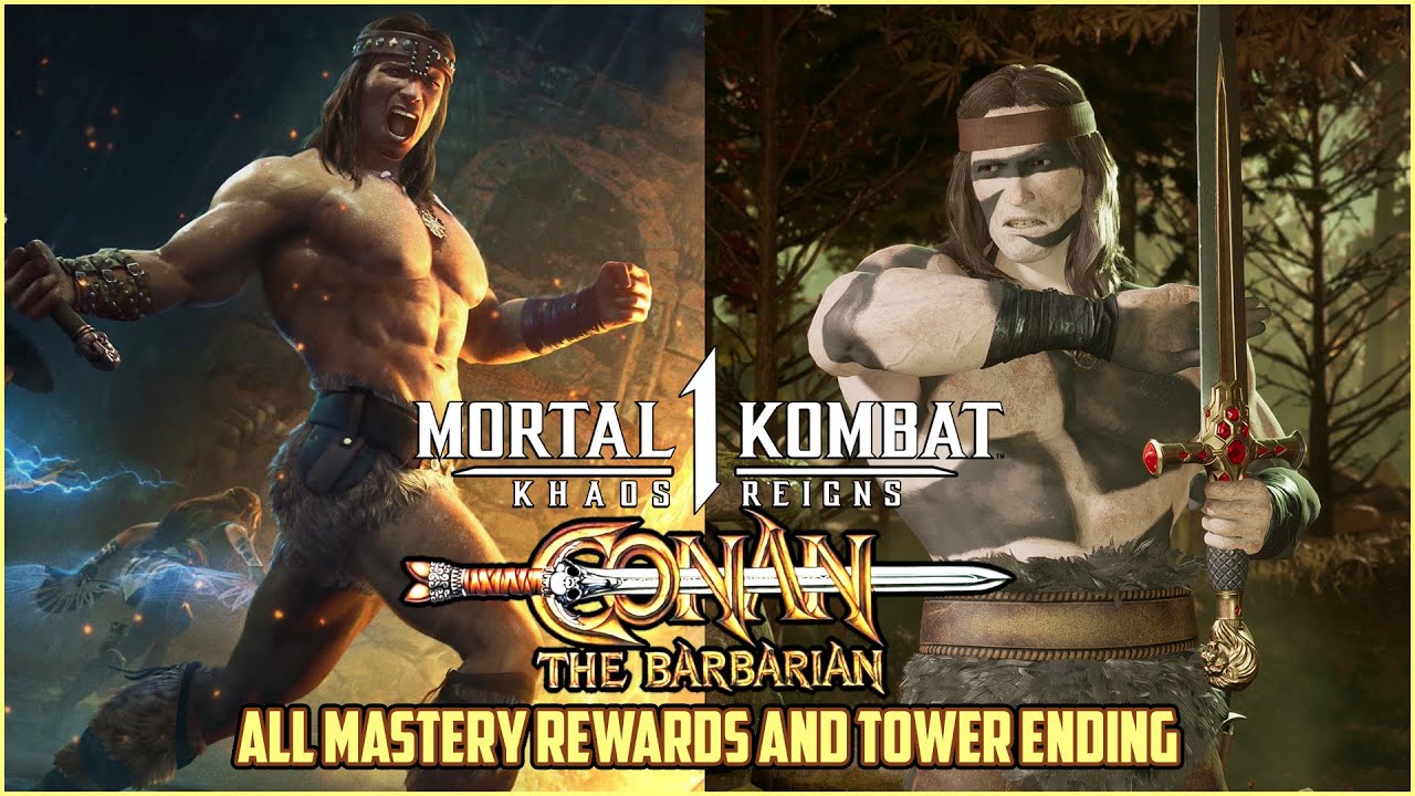 All Conan mastery rewards and tower ending in Mortal Kombat 1