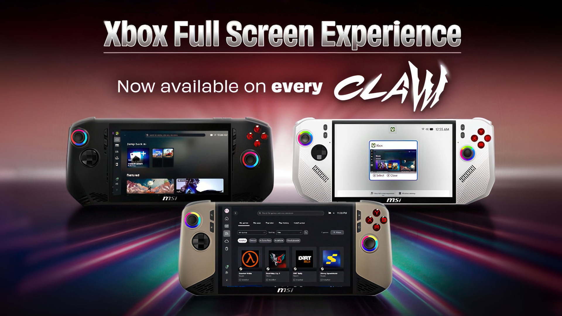 Xbox full screen experience on MSI Claw uses less memory than Windows 11