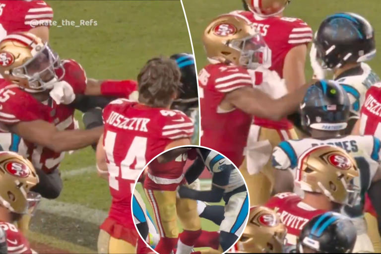 ESPN shows ‘cheap shot’ on Jauan Jennings that sparked 49ers-Panthers brawl