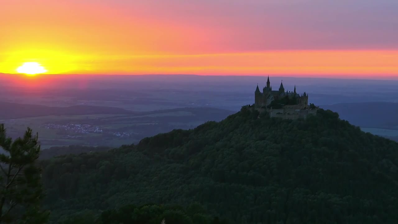 Burg Hohenzollern, Germany: Drone Explores the Castle's Majestic Beauty