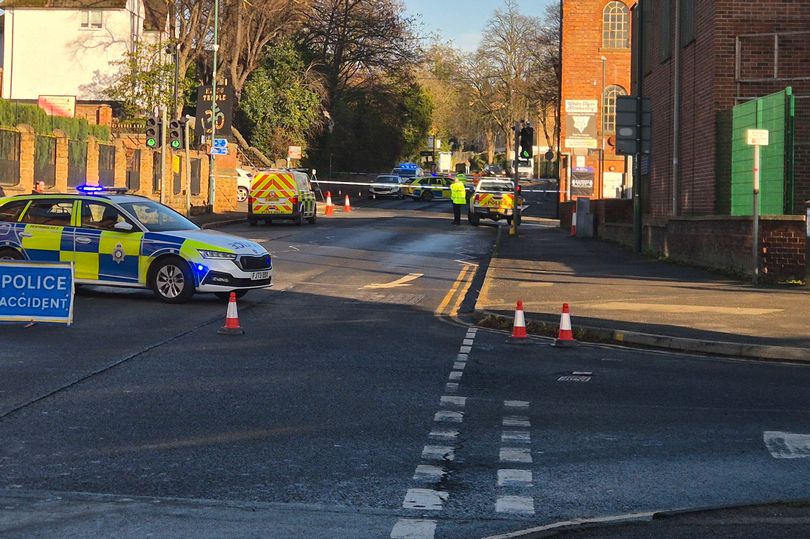 Pedestrian taken to hospital after crash involving car as busy ...