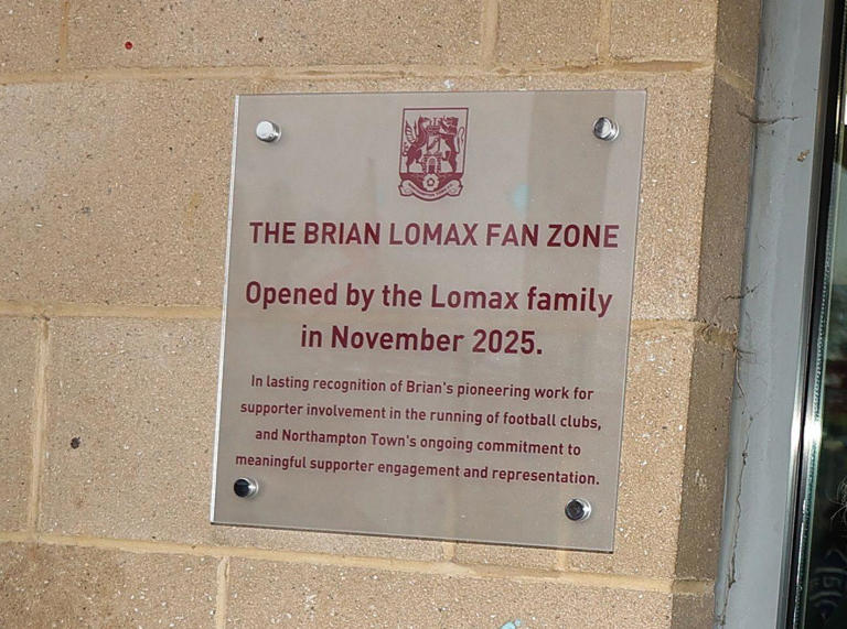 Brian Lomax fan zone officially opened at Sixfields