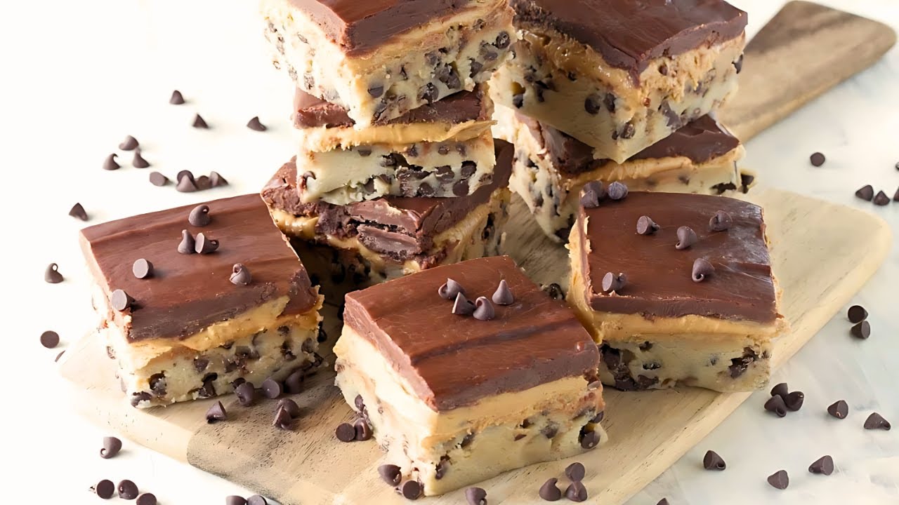 No bake peanut butter chocolate chip cookie dough bars