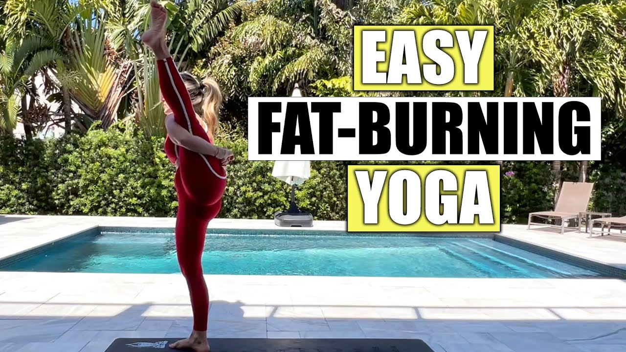 Full body yoga flow by the pool | Stretch & relax with scenic greenery