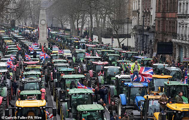 Farmers' fury as tractors banned from Budget day demonstration against ...