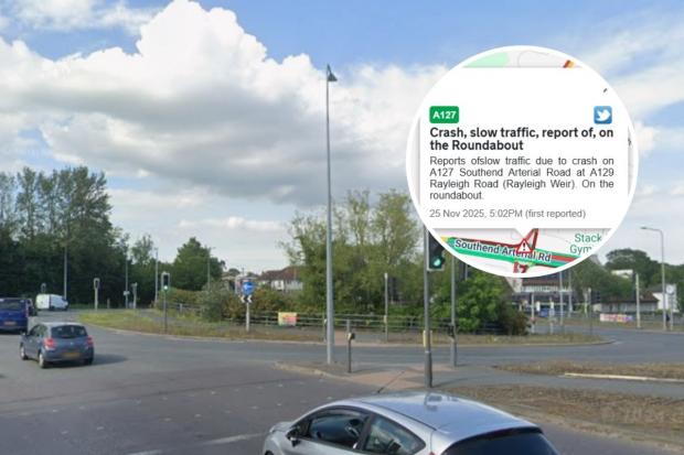 Crash reported on A127 on south Essex roundabout with severe delays ...