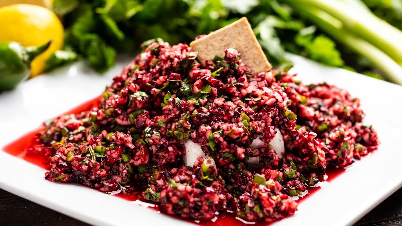 Cranberry salsa over cream cheese