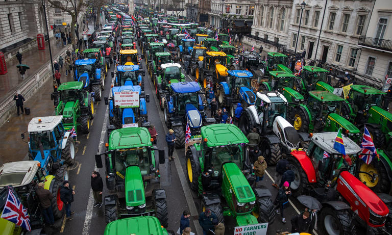 Farmers' fury as tractors banned from Budget day demonstration against ...