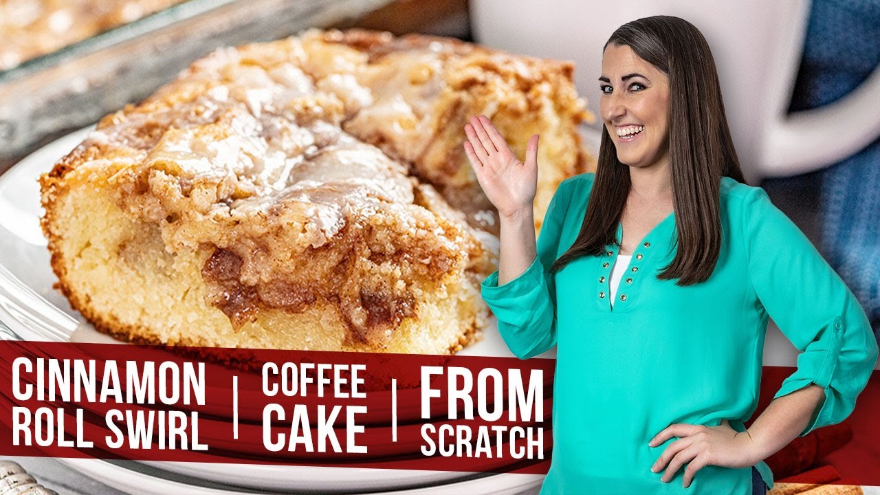 Cinnamon roll swirl coffee cake from scratch