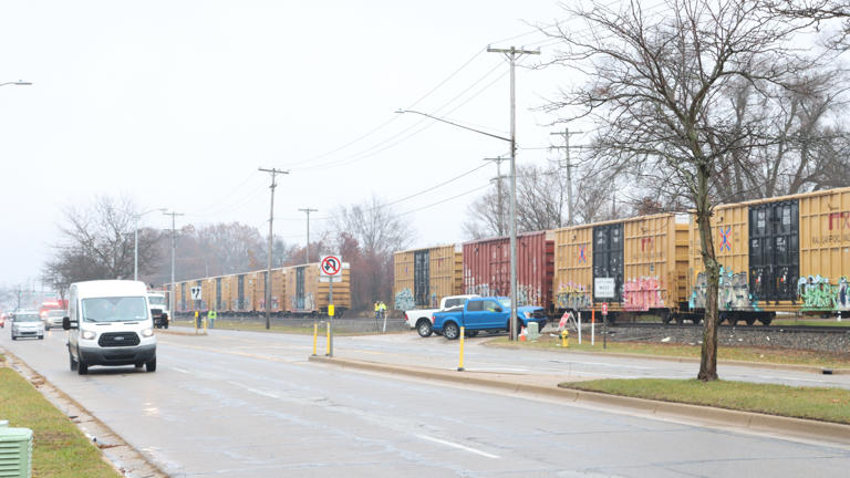 Train, semi-truck crash in Portage