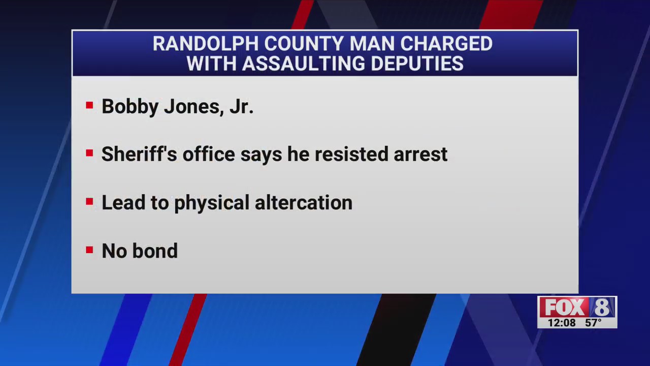 Man charged with assaulting deputies in Randolph County