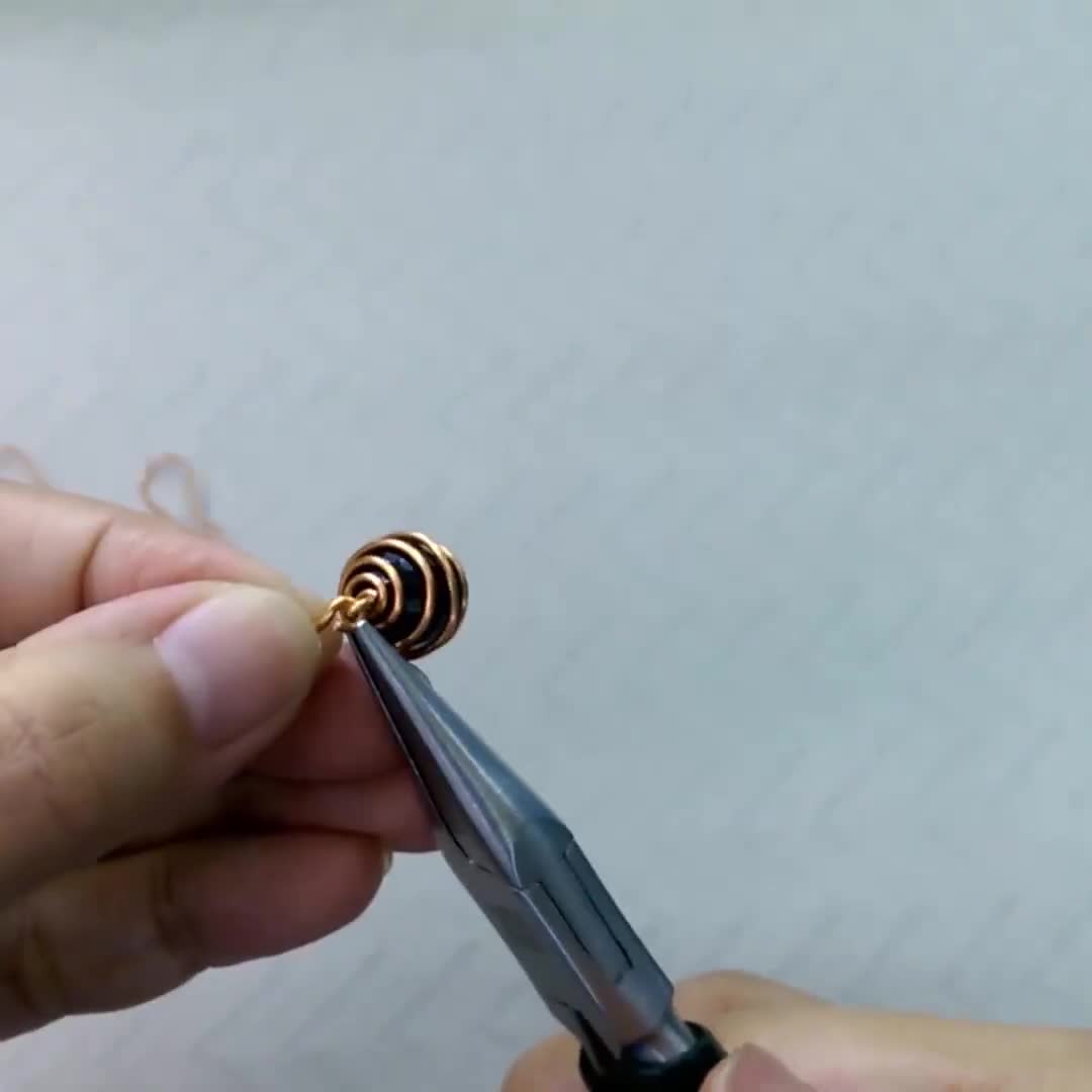 Spiral | earring | bracelet | spherical stone | jewelry | copper wire ...