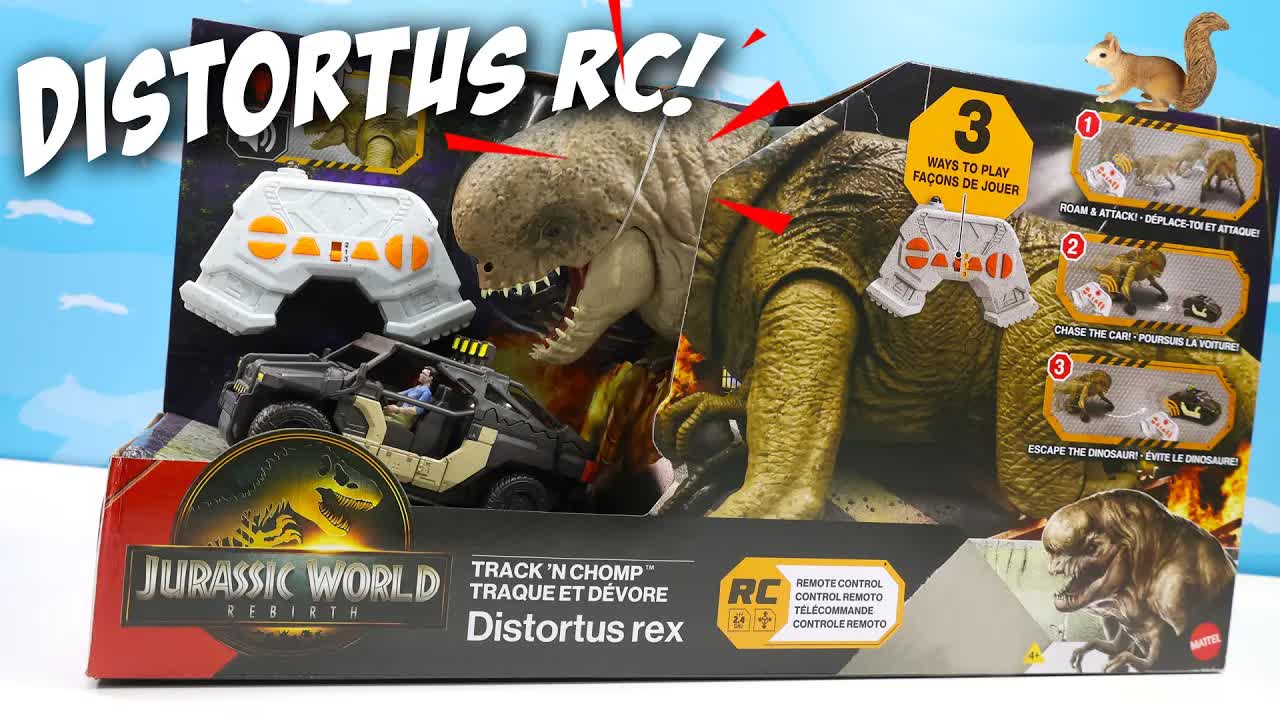 Jurassic World Rebirth Track 'N Chomp Distortus Rex RC Electronic Car ...