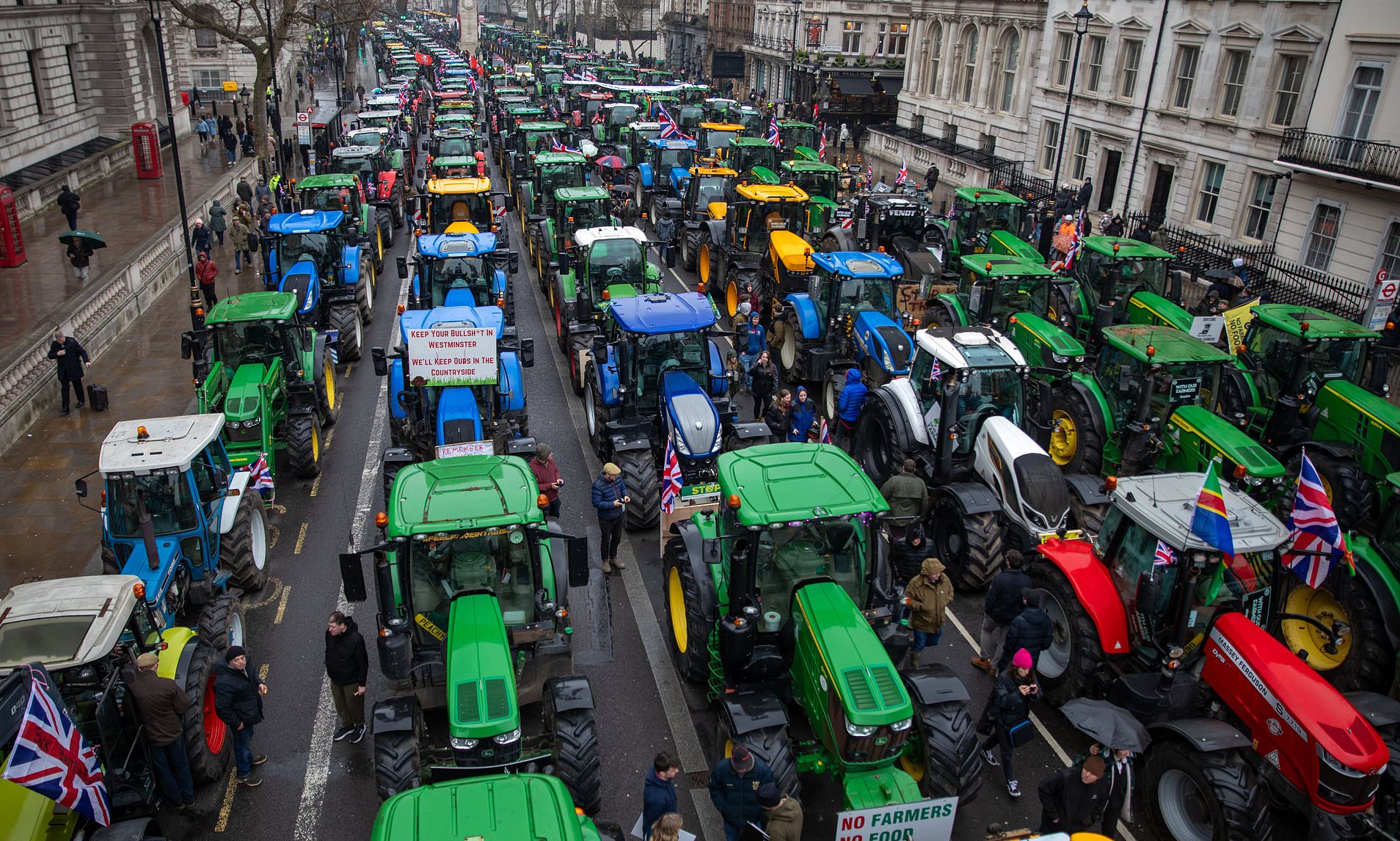 Farmers' fury as tractors banned from Budget day demonstration against ...