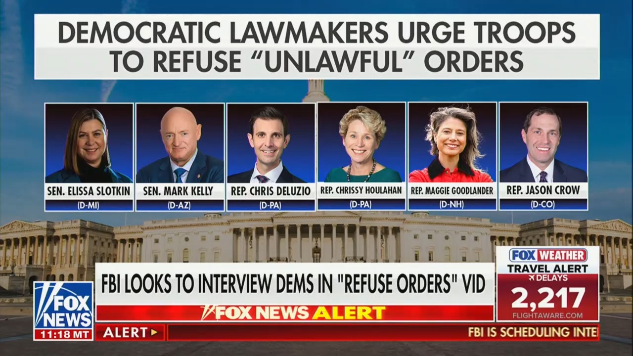 FBI Interviewing ‘Seditious 6’ Democratic Lawmakers Who Urged Military ...