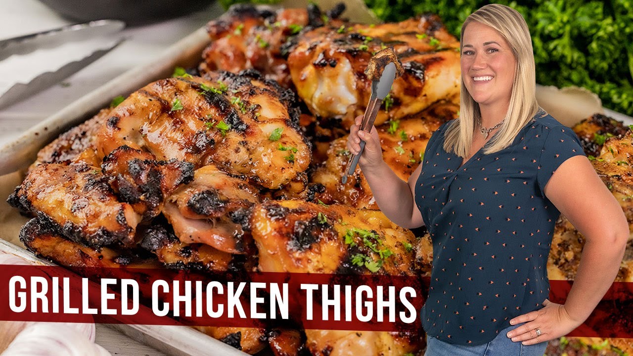 Grilled chicken thighs