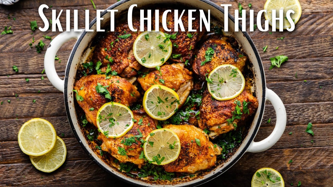 Skillet chicken thighs