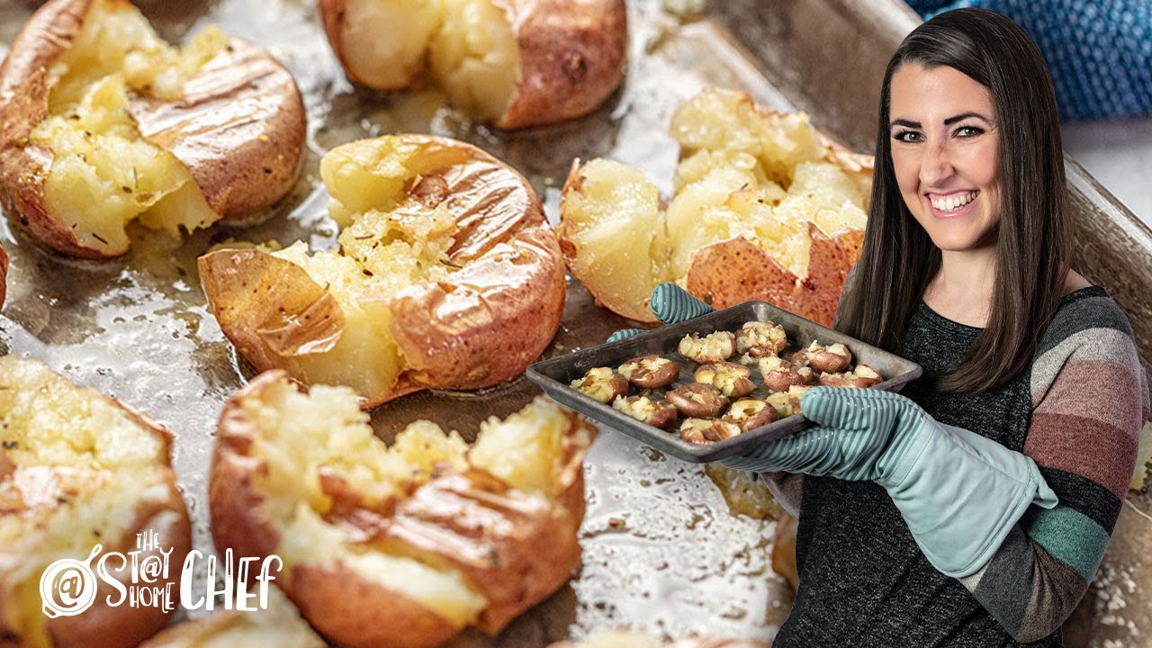 Honey roasted smashed potatoes