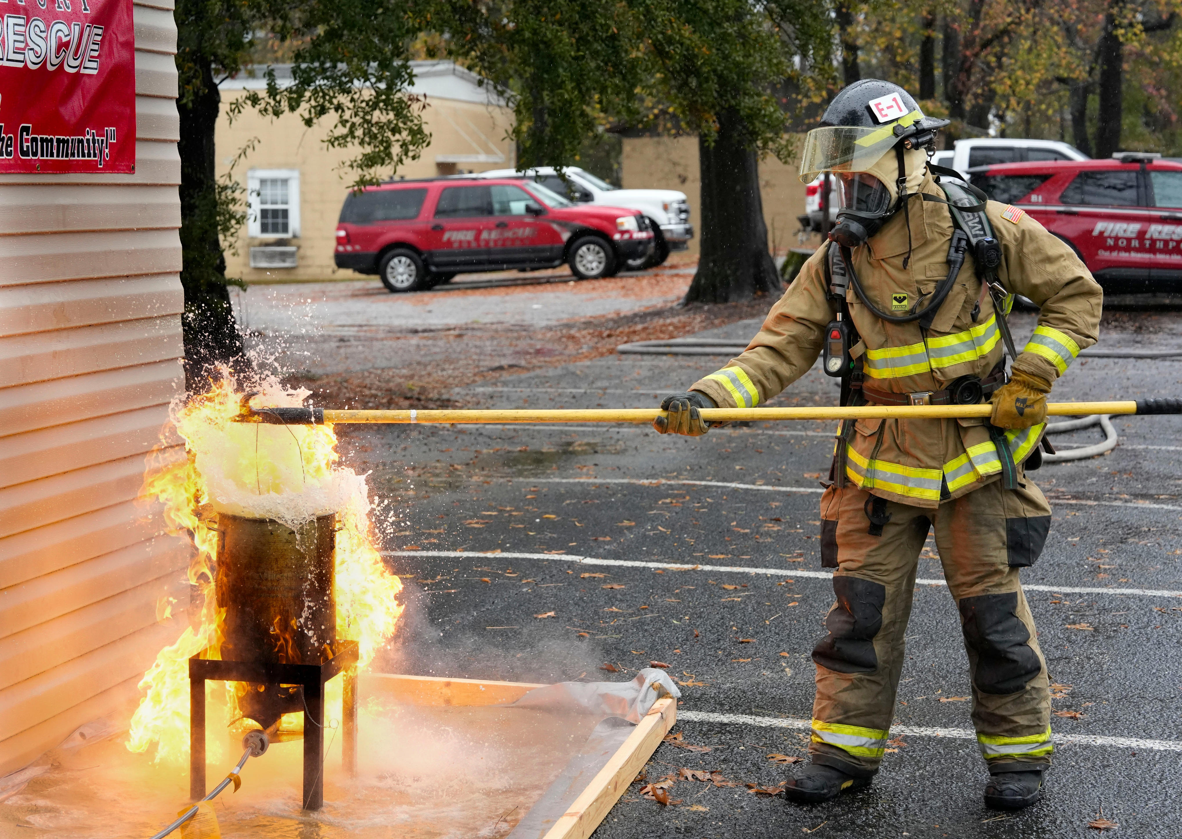 Northport Fire Rescue shows deep-fried disaster of Thanksgiving turkey