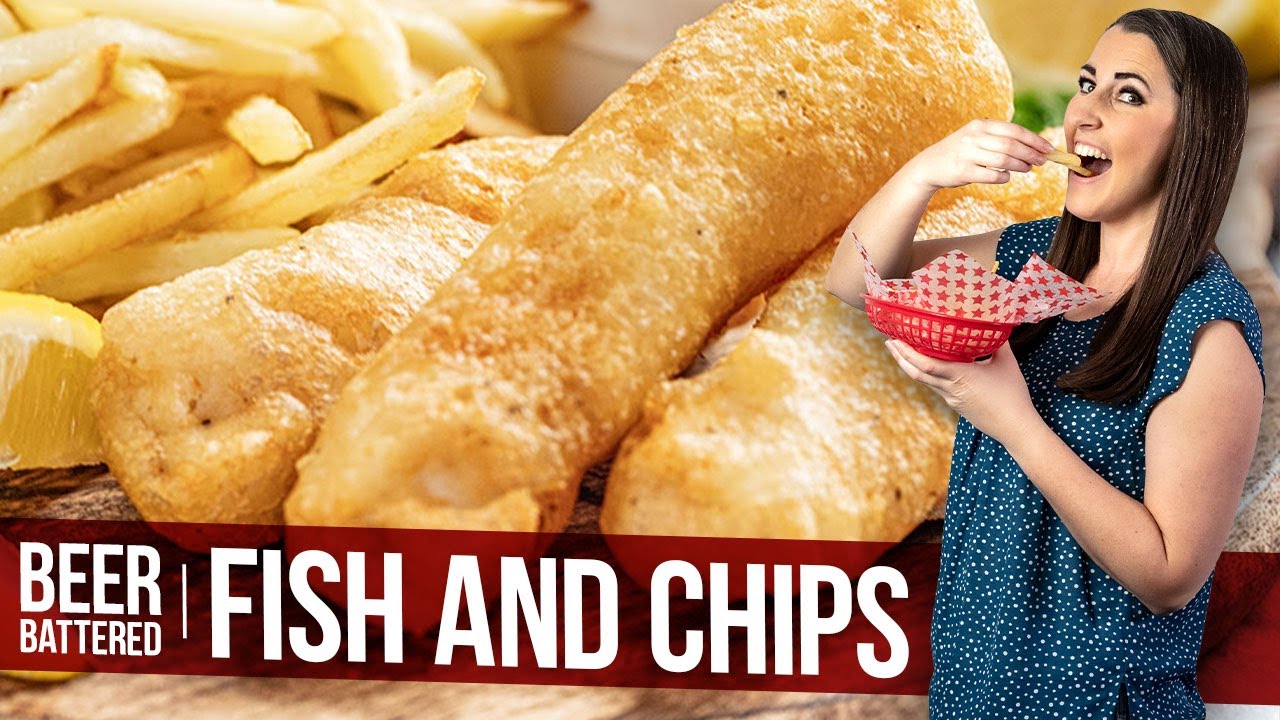 Beer battered fish and chips