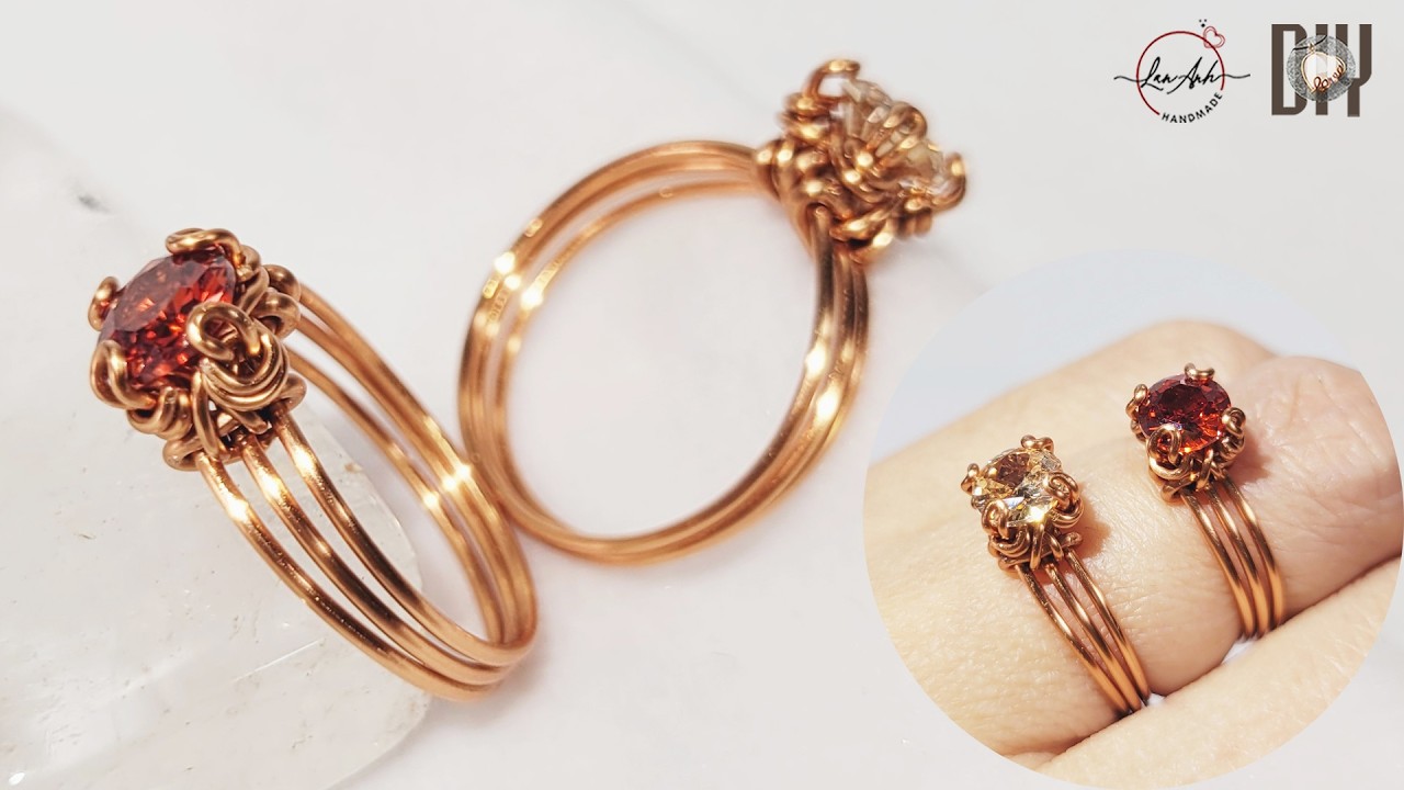 How to make prong ring | faceted gemstones | easy DIY jewelry with wire ...