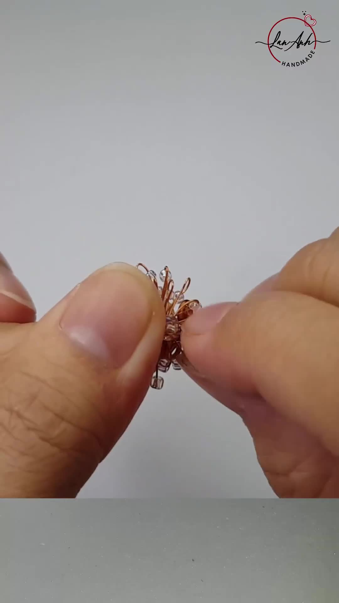 #shortsvideo | Flower ring from copper wire and small beads #handmade #diy #diycrafts