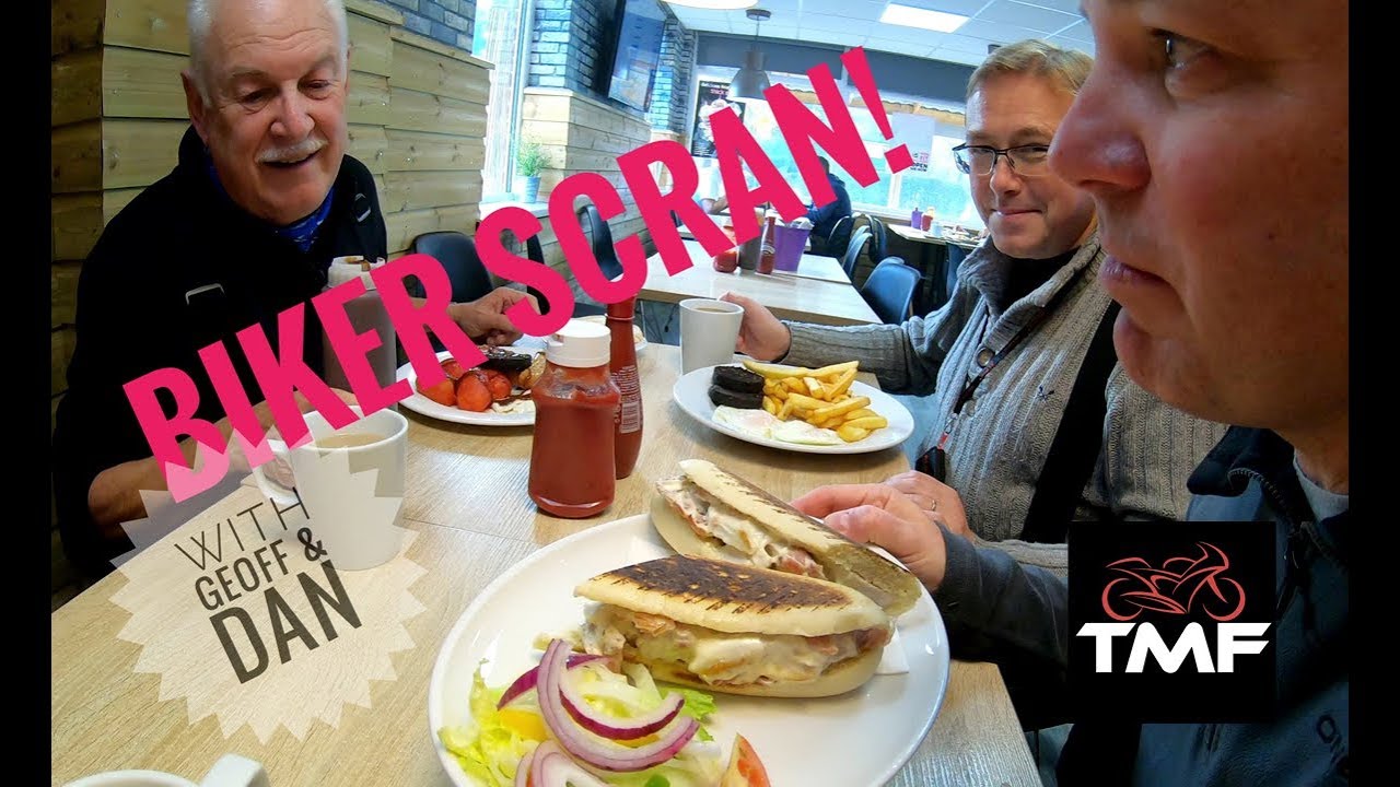 Biker scran with Geoff and Dan - Episode 1: Geoff squeezes his tomatoes