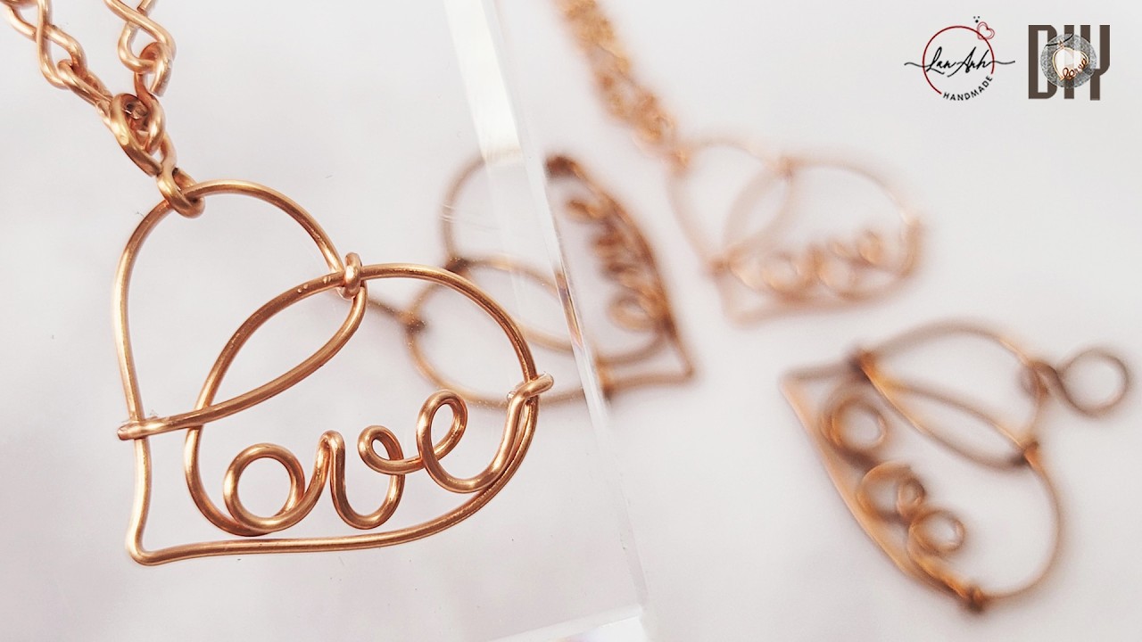 How to make simple DIY wire letters jewelry | Love heart pendant 1048