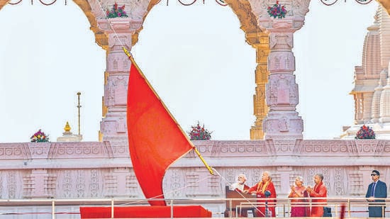 Modi hoists flag, Ayodhya project formally complete