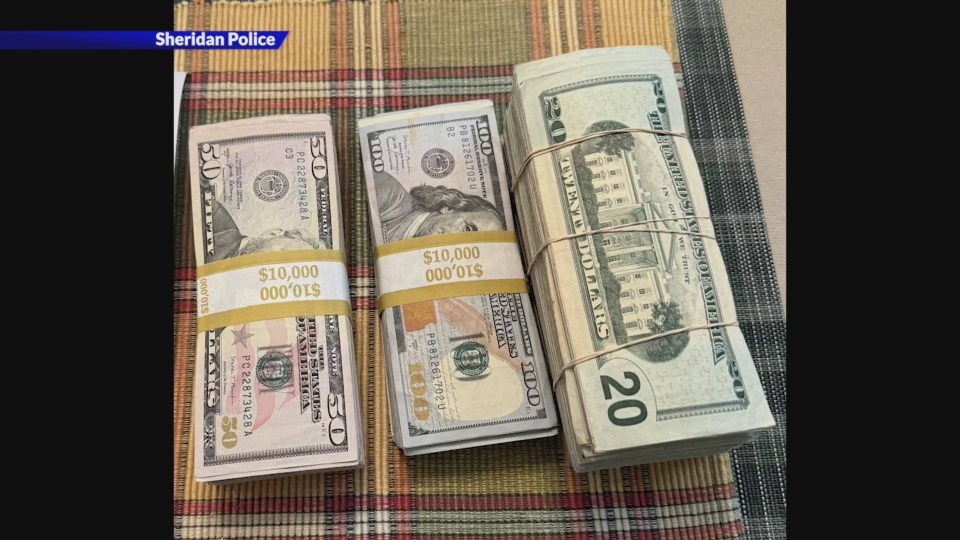 Sheridan police recover $30K in cash for scam victim