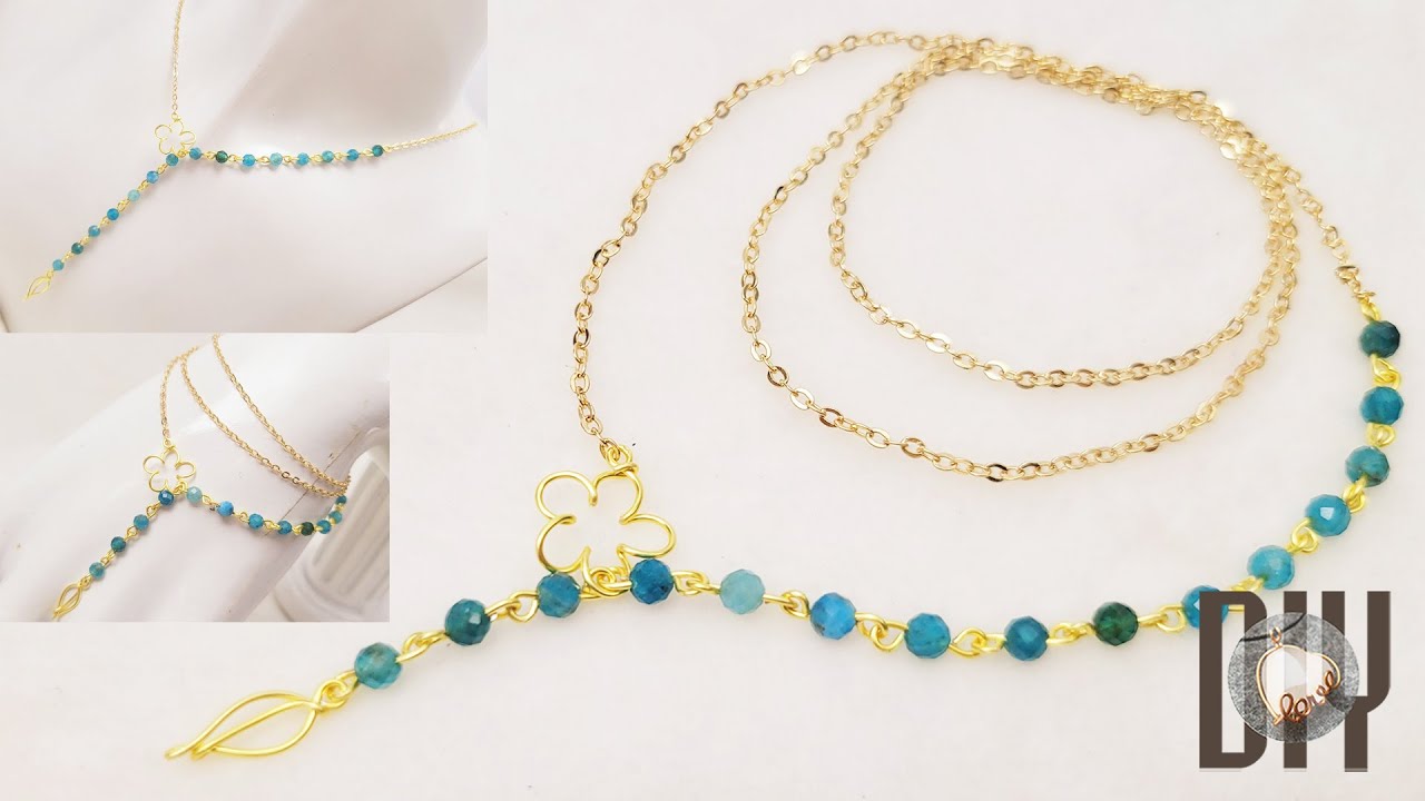 How to make | flower and leaf necklace | bracelet | bead jewelry ...