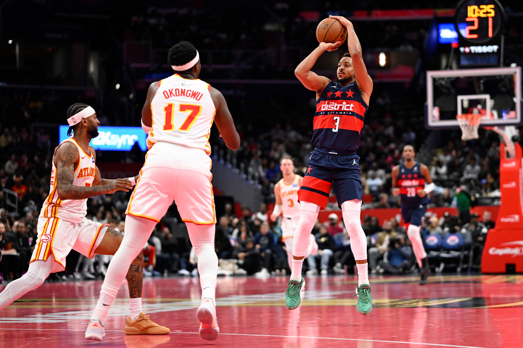 McCollum scores 46 as Wizards snap 14-game skid with 132-113 win over Hawks