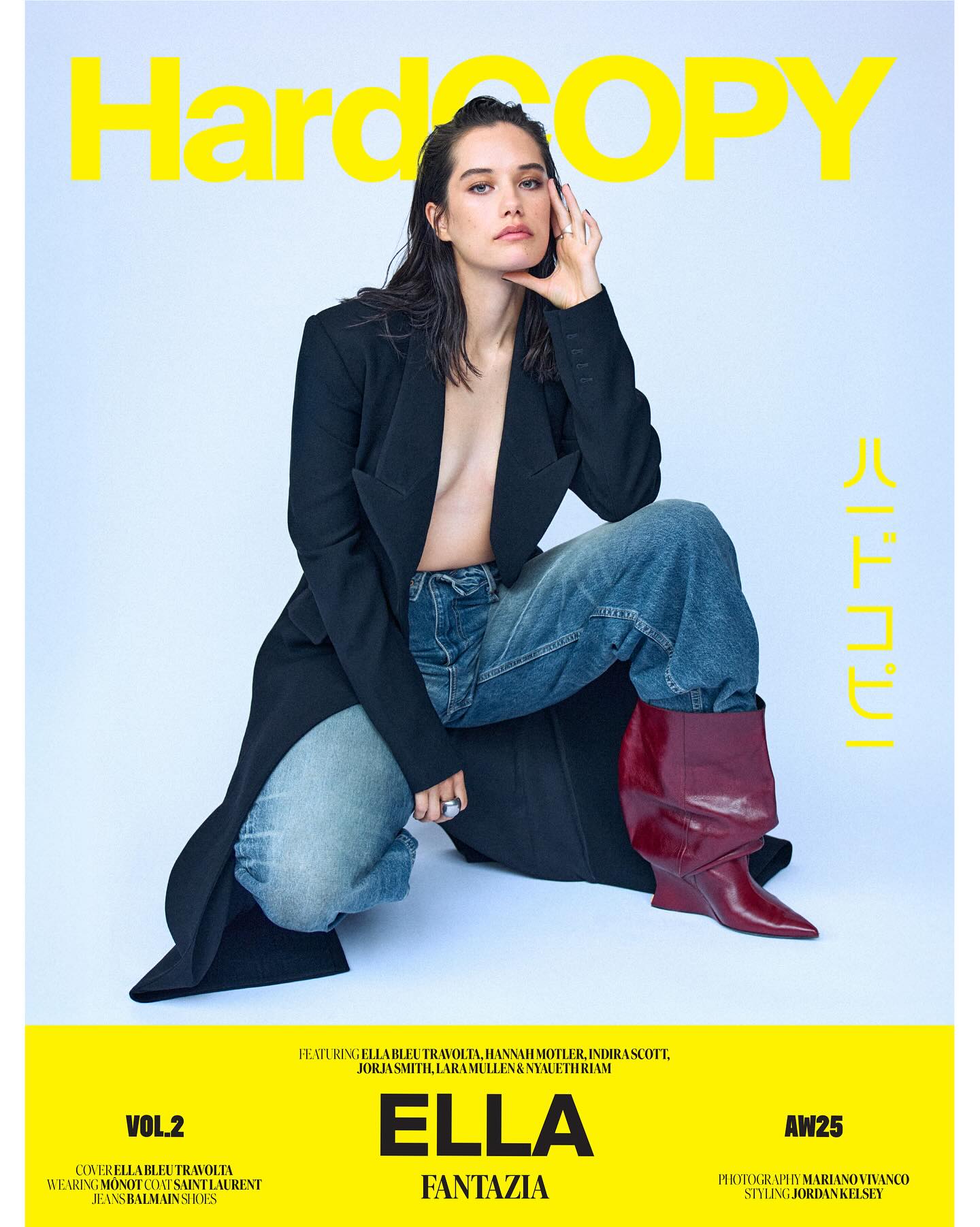 John Travolta’s daughter Ella Bleu leaves her shirt behind with braless winter coat look