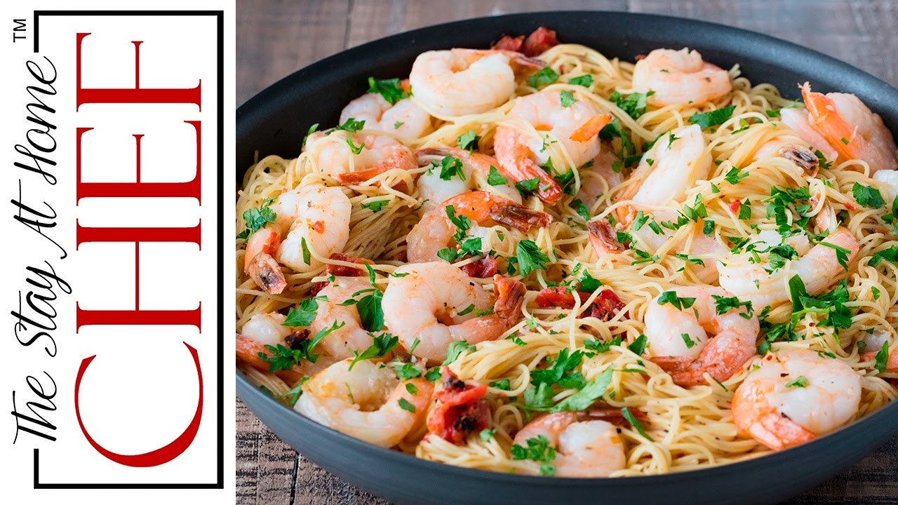 Easy creamy tomato shrimp angel hair pasta