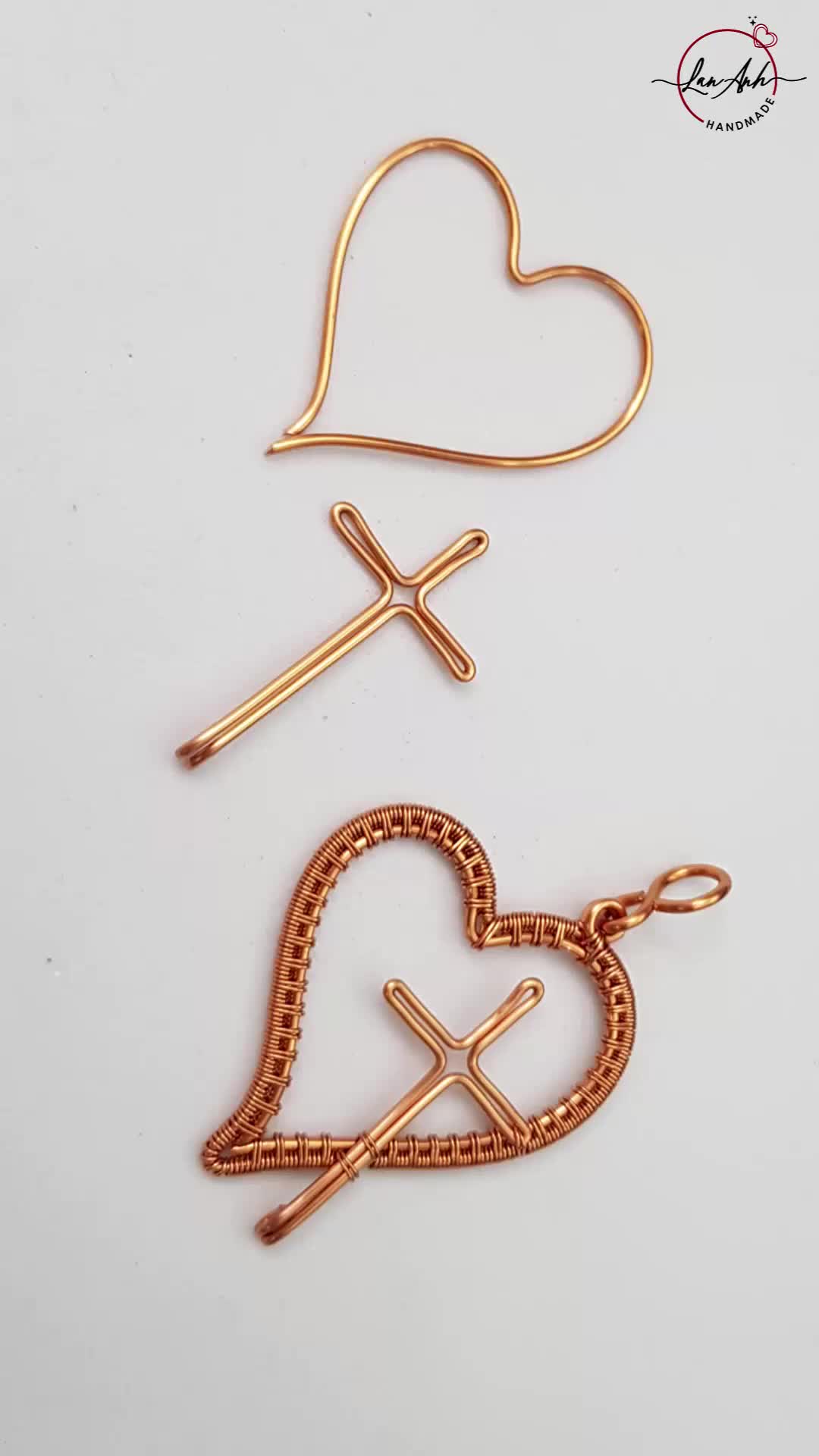 #shortsvideo | Heart cross pendant | Christian necklaces from copper ...