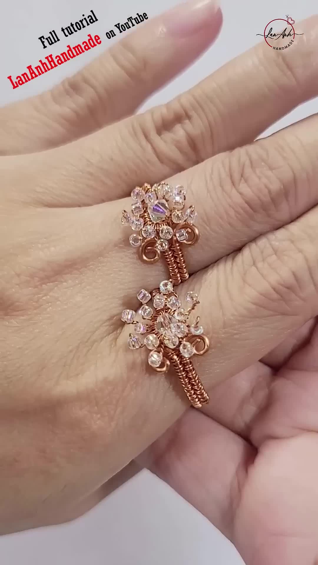 Flower ring - Free tutorial video link above the title #shortsvideo #diy